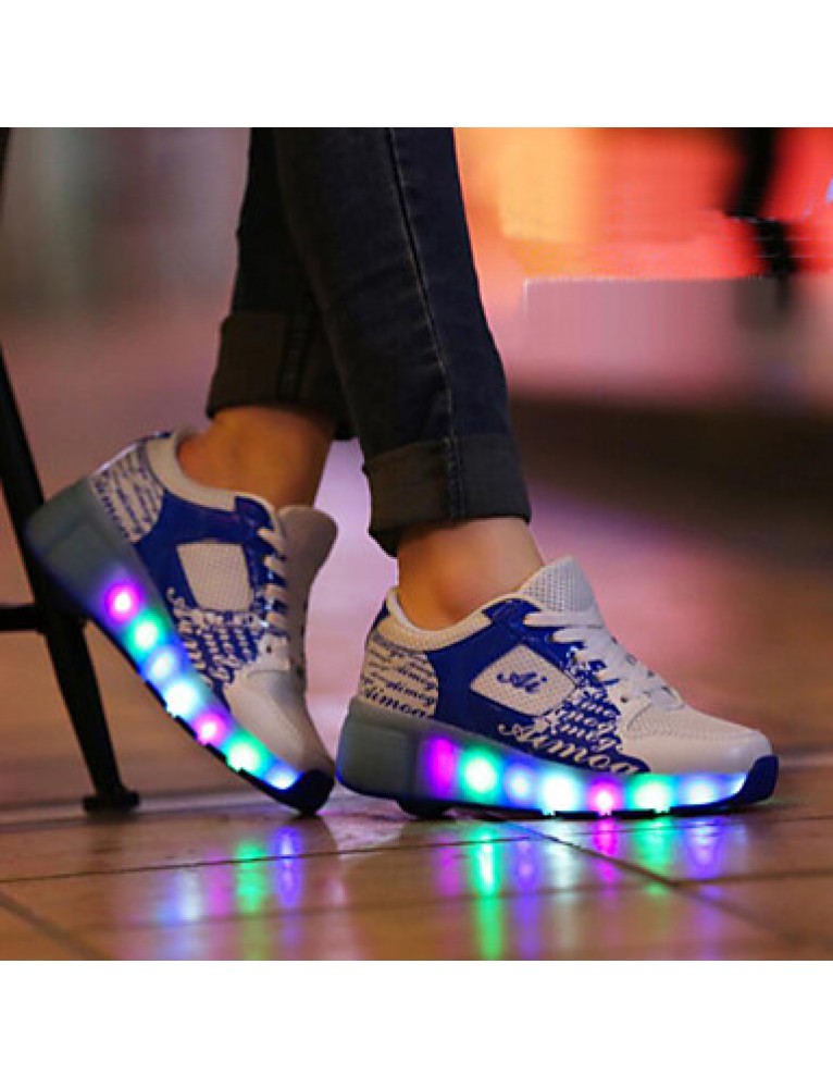 Unisex Kid Boy Girl LED Light Up Single Wheel Sneaker Athletic Shoe ...